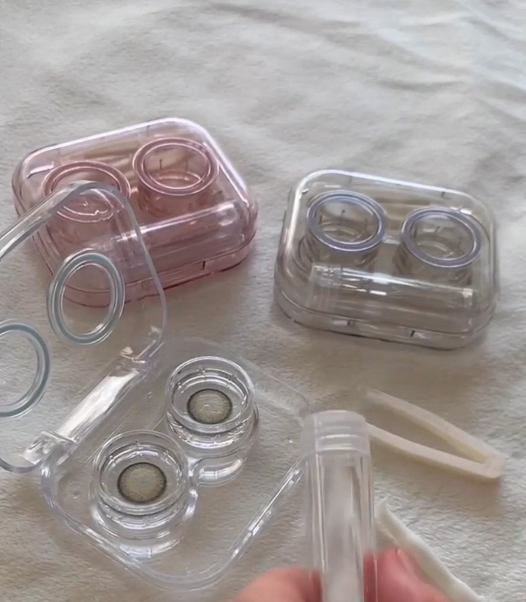 PACK OF 3 Transparent Travel Kit With Silicon Tweezer Set – Crystaleye.pk